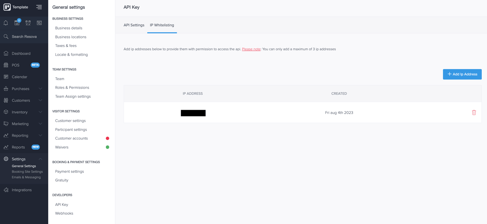 API Key Management and IP Whitelisting
