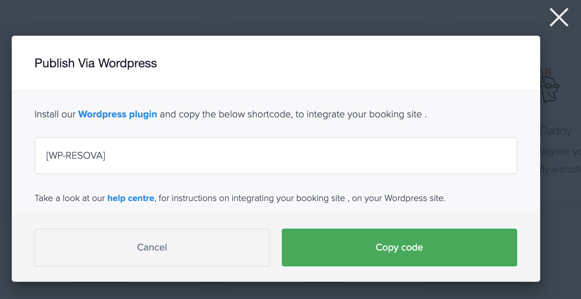 Integrating the Booking Site into Wordpress