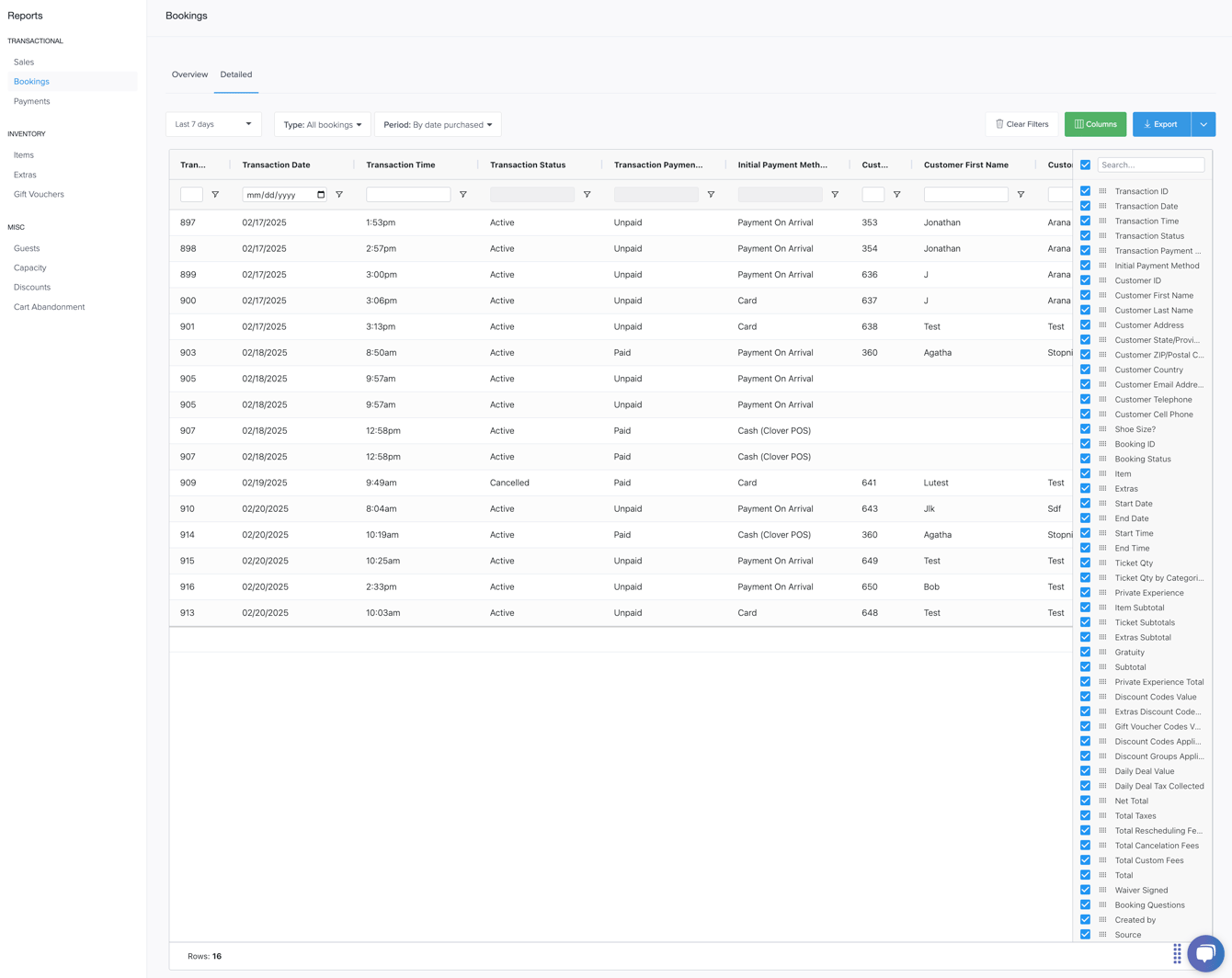 Reports Module: Transactional, Inventory, and Miscellaneous